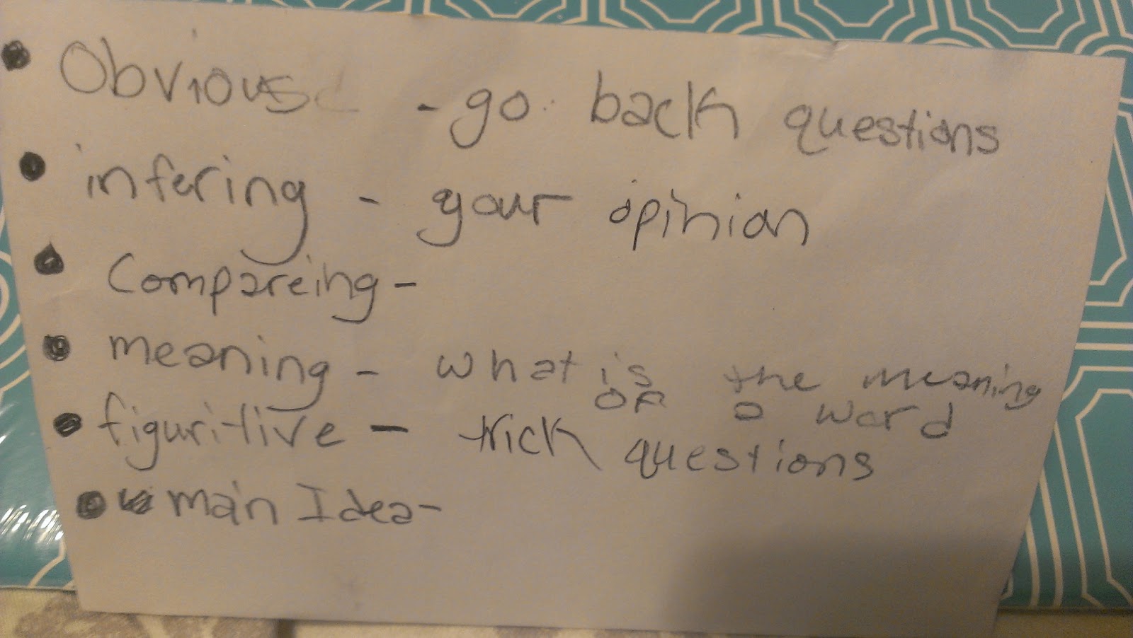 Life, Love, Literacy: Reading Tests: Questioning Lessons