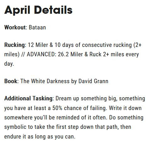 A Trailrat's Adventures......: April Check In