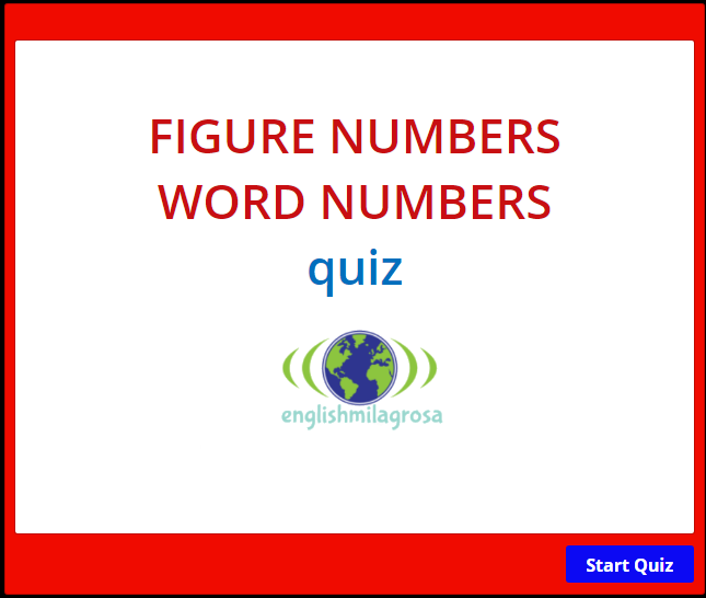FIGURE NUMBERS AND WORD NUMBERS ACTIVITY IN ENGLISH LANGUAGE ENGLISH FIGURE NUMBERS AND WORD NUMBERS ACTIVITY IN ENGLISH LANGUAGE ENGLISH