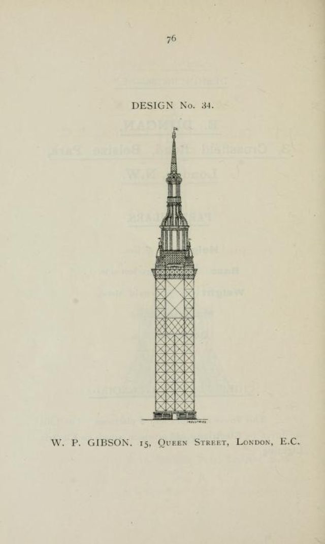 Gallery of 68 Competitive Designs for the Great Tower for London, 1890 ...