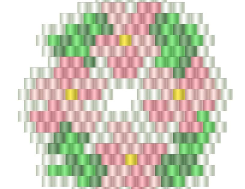 Brick Stitch Bead Patterns Journal: Free Pink Flower Wreath Earring ...