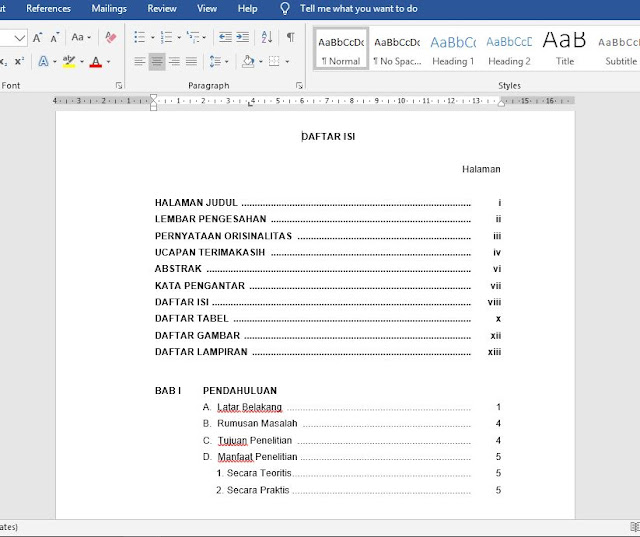 Cara Membuat Daftar Isi Untuk Skripsi Otomatis di Ms Word - Mediasiana.com - Media Pembelajaran ...