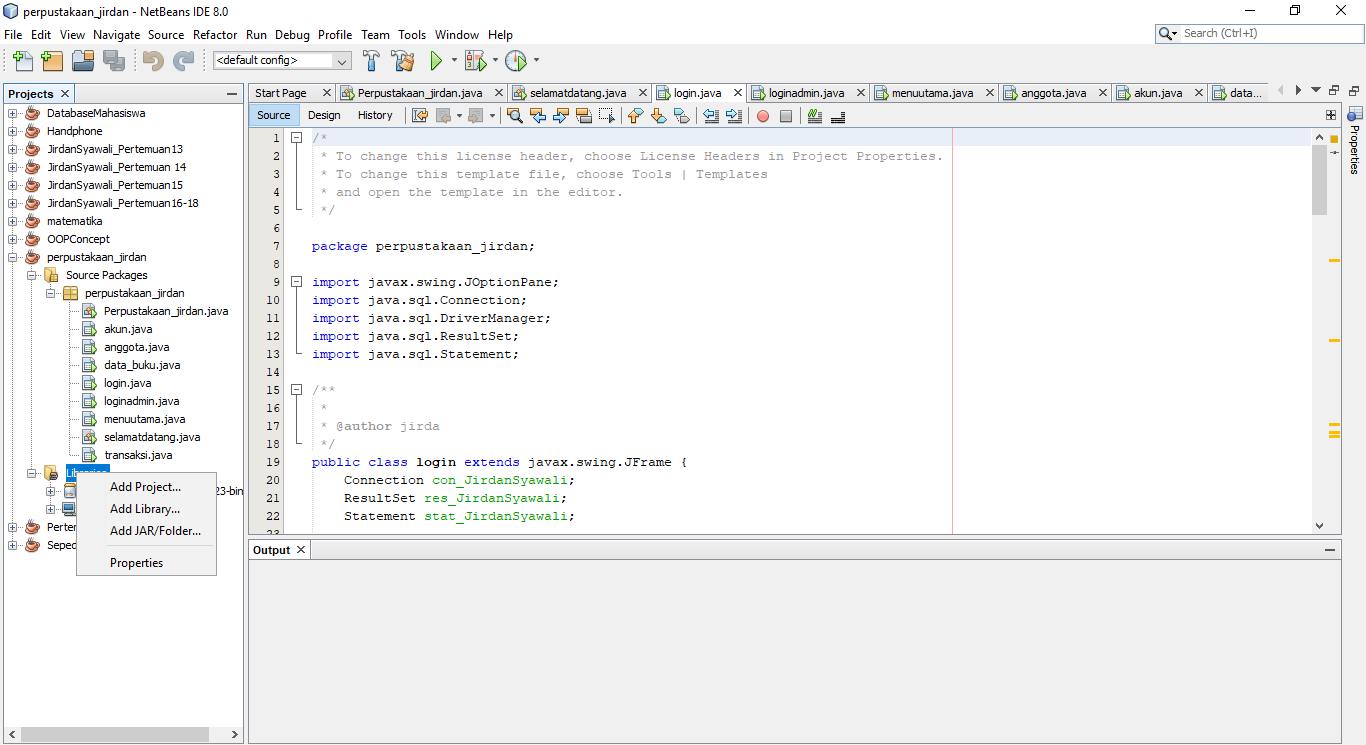 Cara Membuat Program Peminjaman Buku dengan Netbeans & XAMPP - UAS_JirdanSyawali_181011400632