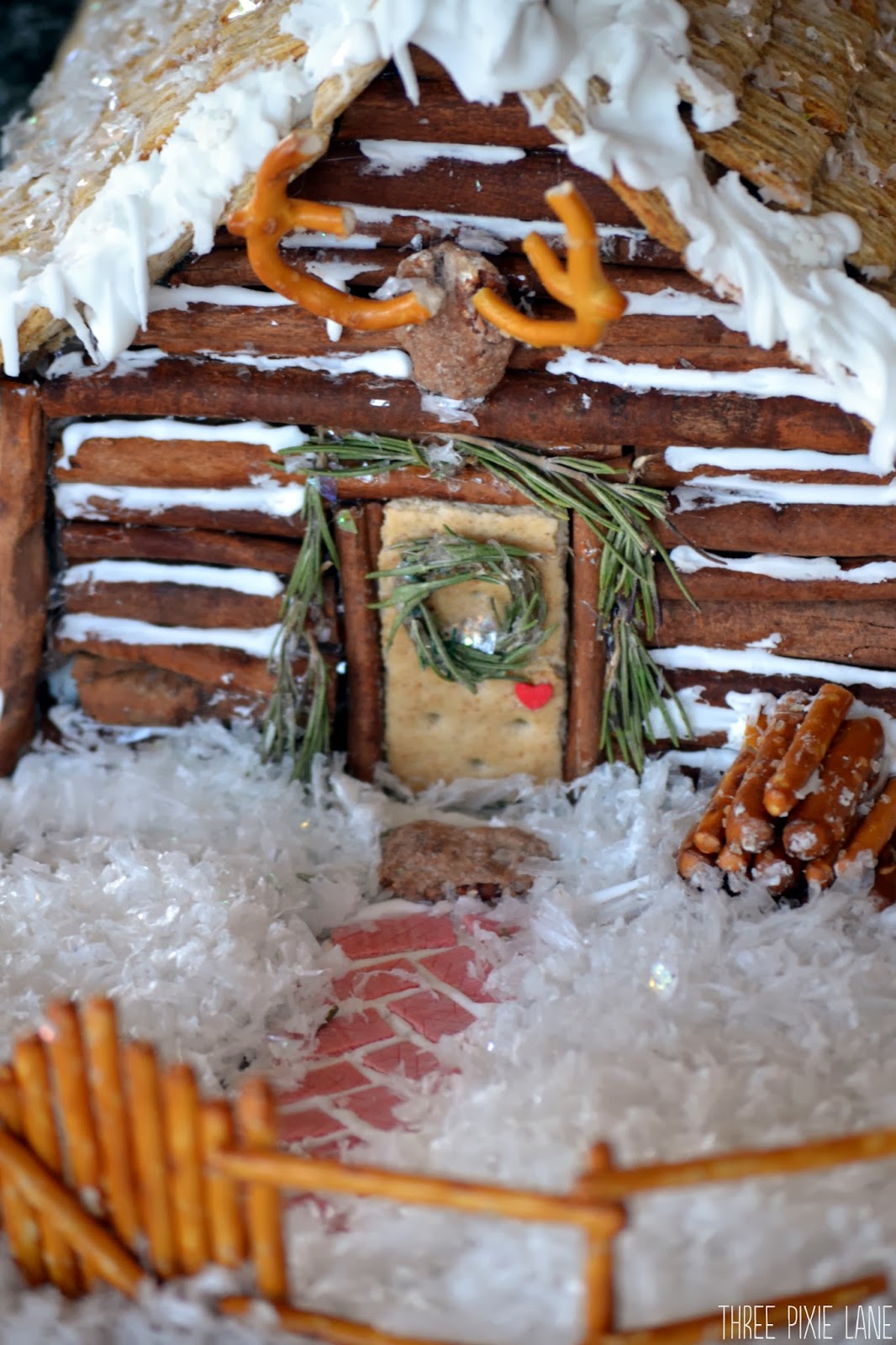 Three Pixie Lane: Gingerbread Log Cabin