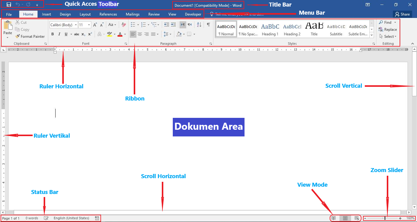 KOMPONEN-KOMPONEN PADA WORD - Ruang Microsoft Office