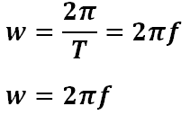 Período, velocidad angular y frecuencia relacionados