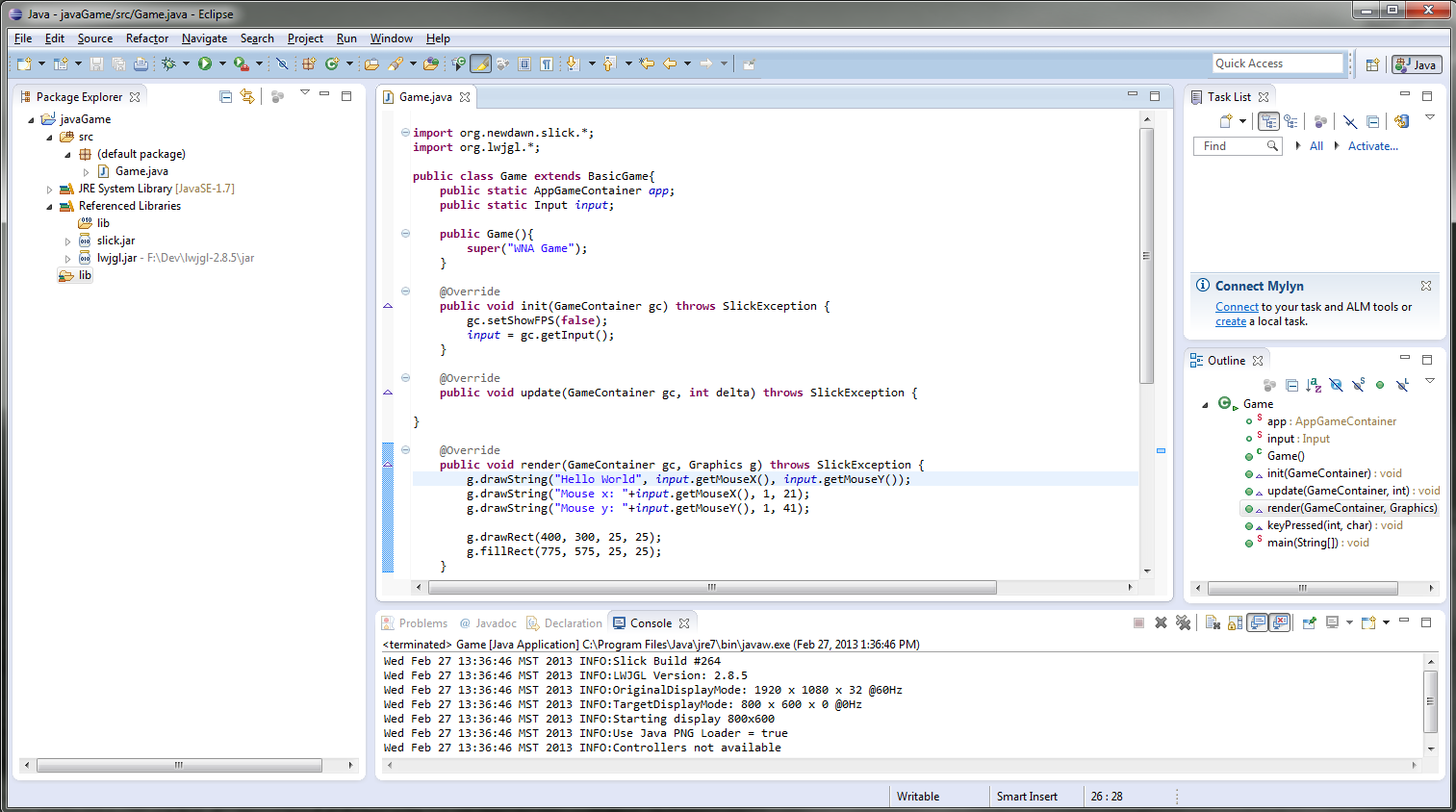 Java Game Tutorials with Slick2d and LWJGL