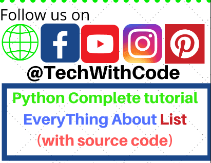 List in python programming | Complete Python Tutorial |TechWithCode.com ...
