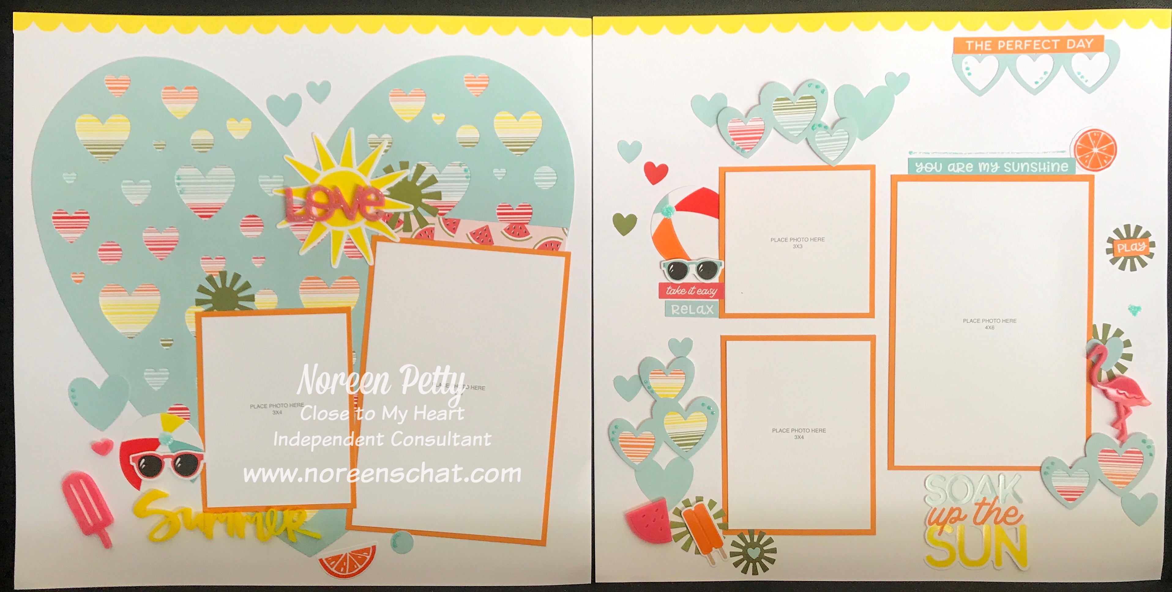 Noreen's Scrap N Chat: CTMH Summer Vibes Summer Hearts Scrapbook Layout