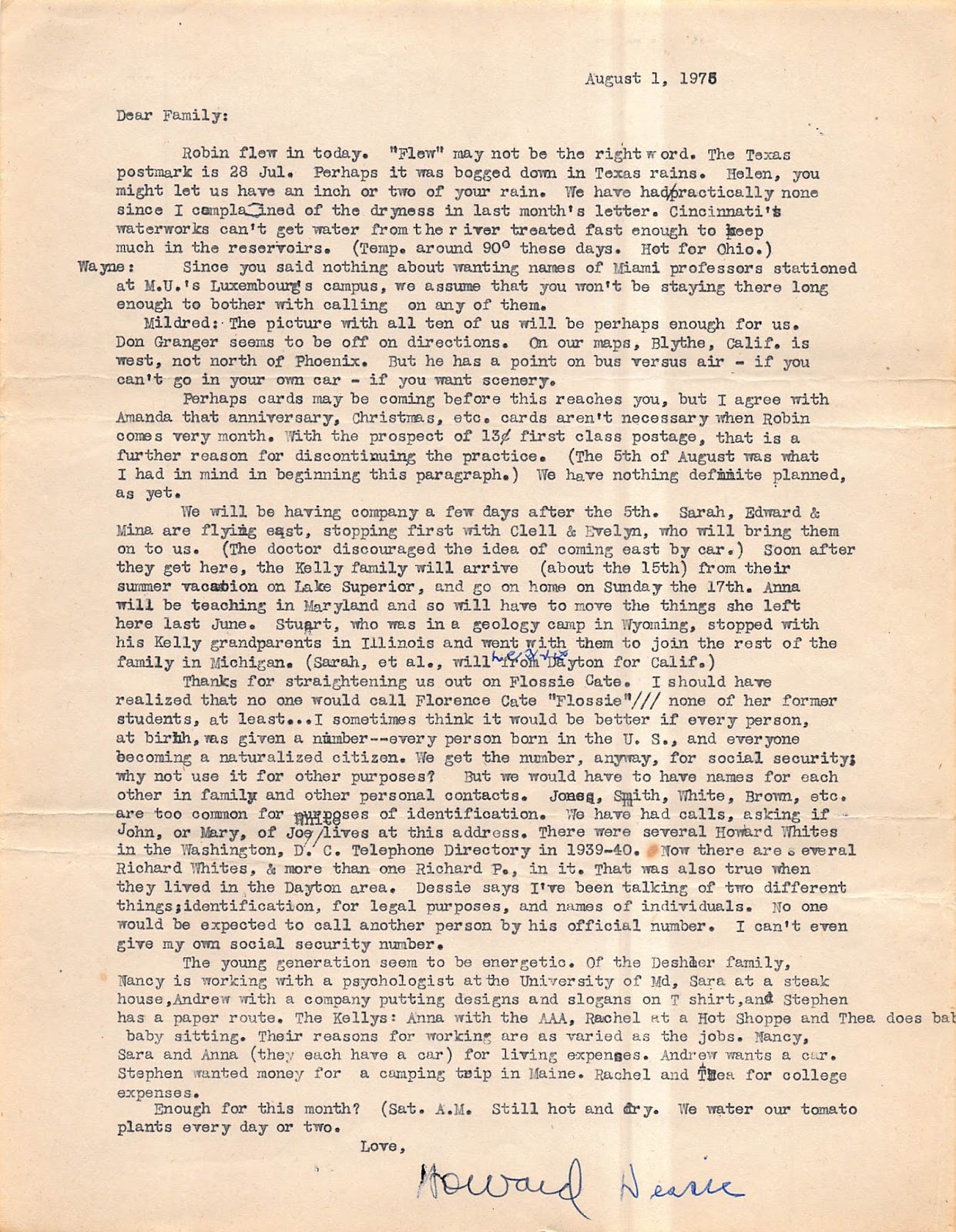 Letters from the Past: Letters from 1975