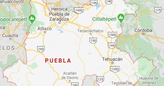Puebla Traza Rutas de Carreteras con Google Maps