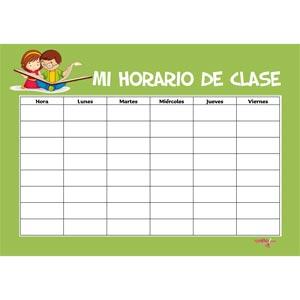 Horario escolar de alumnos estudiando