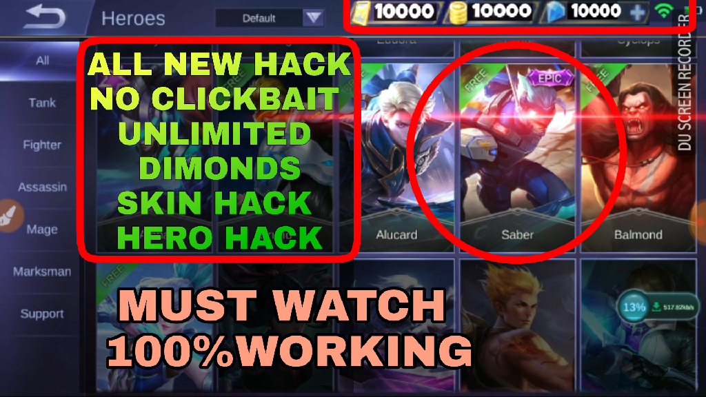 Mobile legends Mod/skin hack apk skin hack