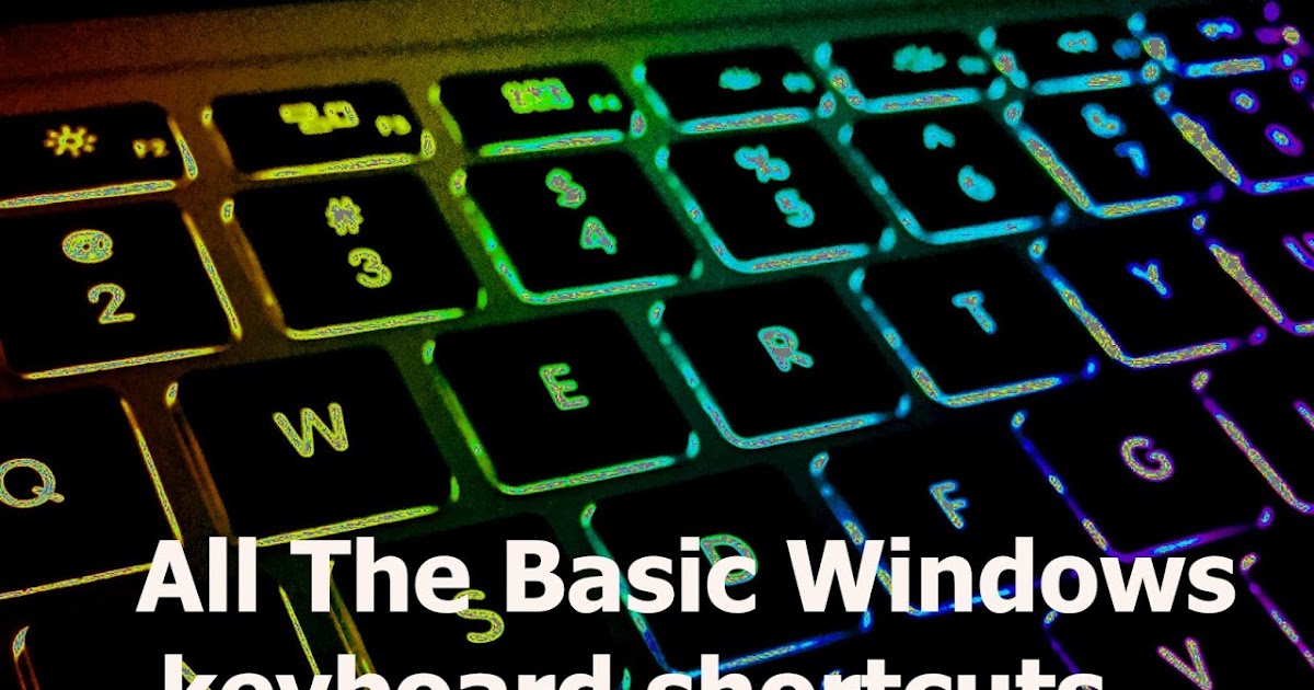 All The Basic Windows keyboard shortcuts | textpound