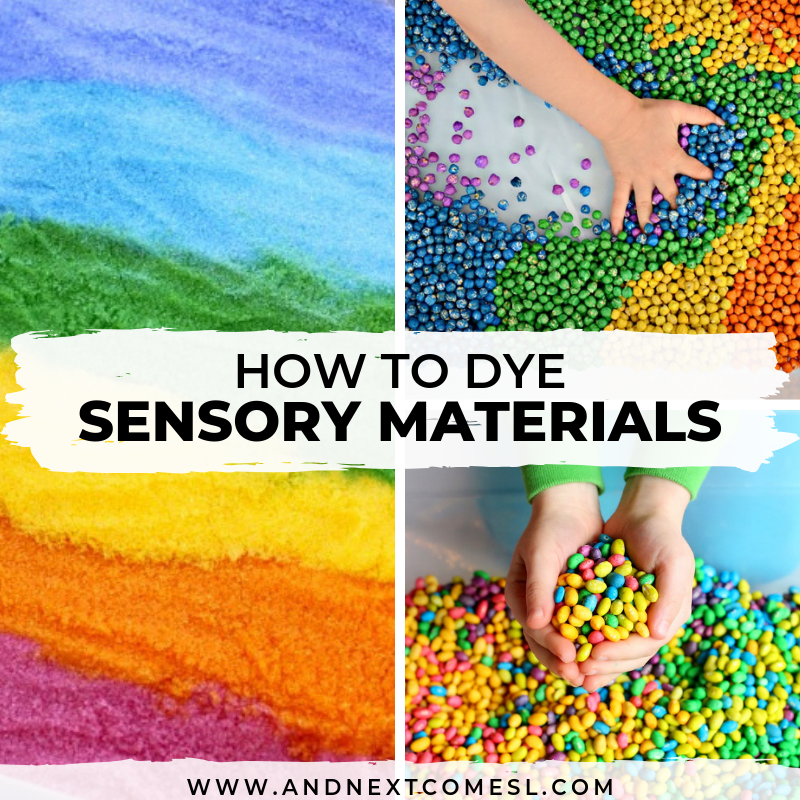 How to Dye Sensory Materials (So You Can Make Epic Rainbow Sensory Bins ...