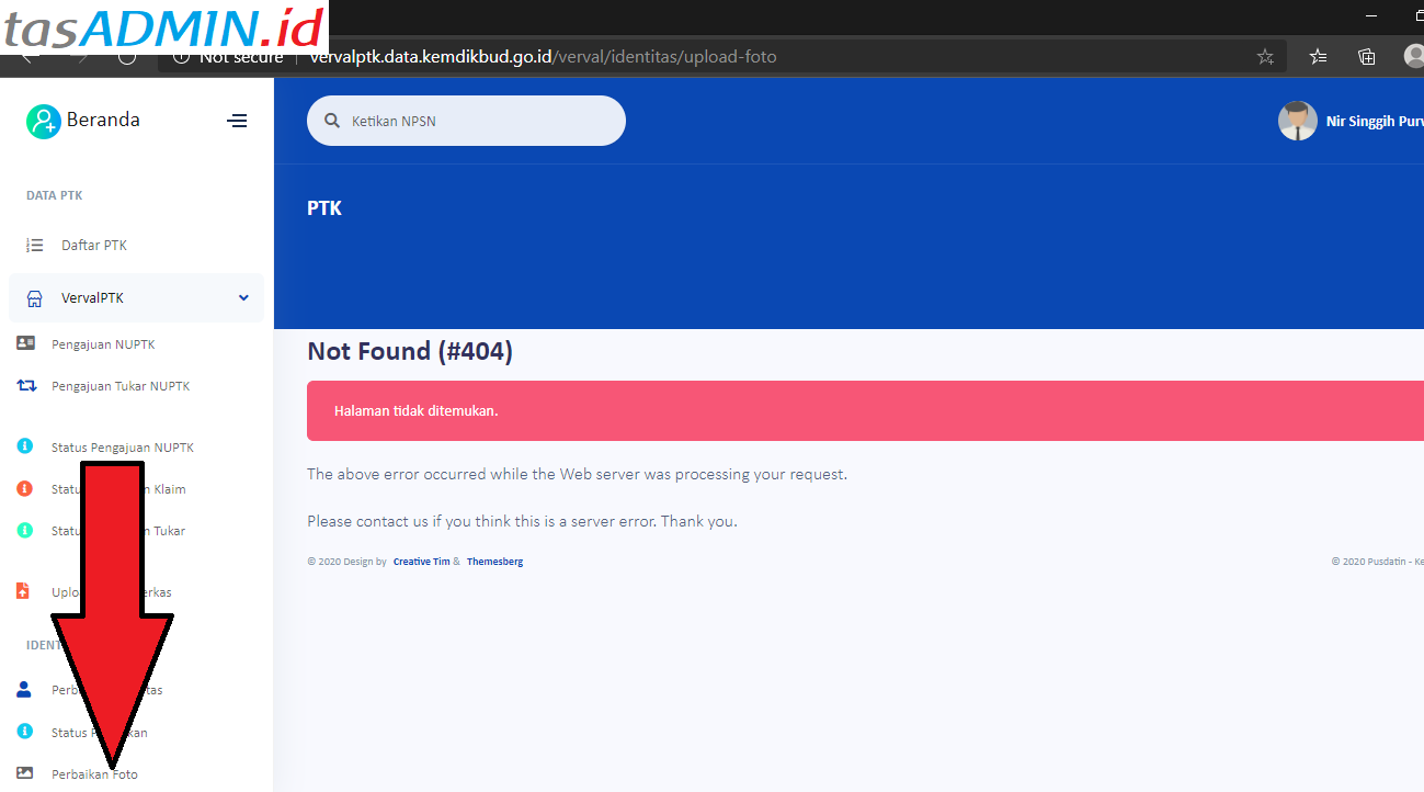 Verval PTK untuk Perbaikan Data Guru - tasADMIN