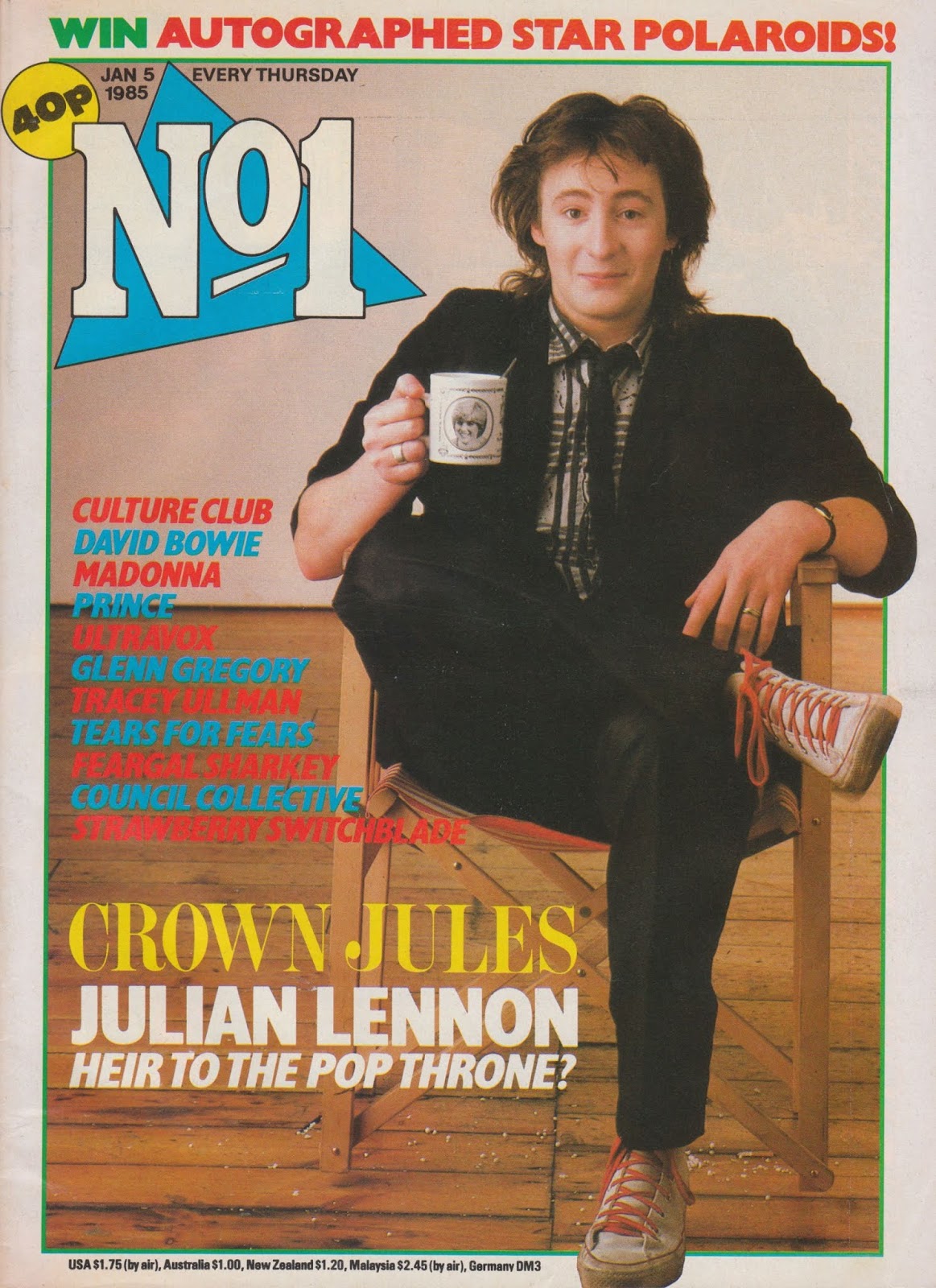 Top Of The Pop Culture 80s: Julian Lennon Number One Magazine 1985