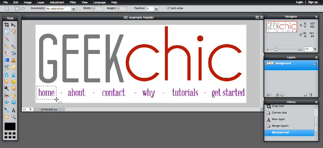 Geek Chic: Tips for the Trendy Blogger: make a header using image mapping