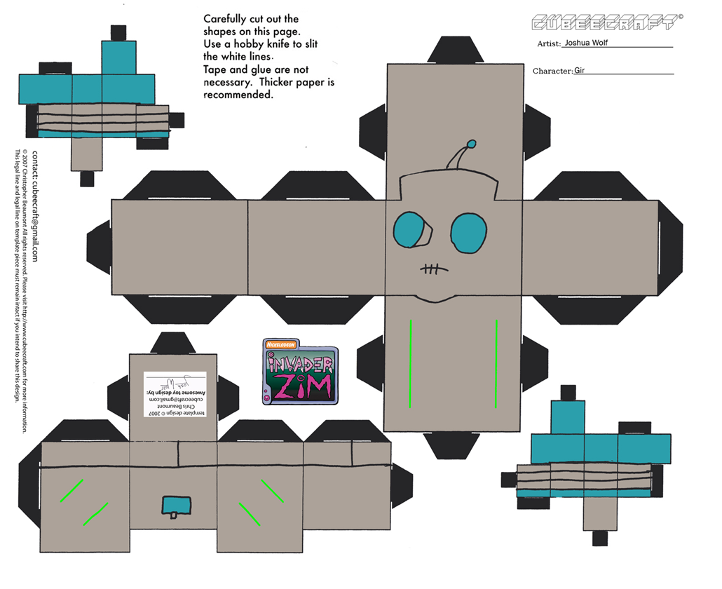 Invasor Zim: Papercraft
