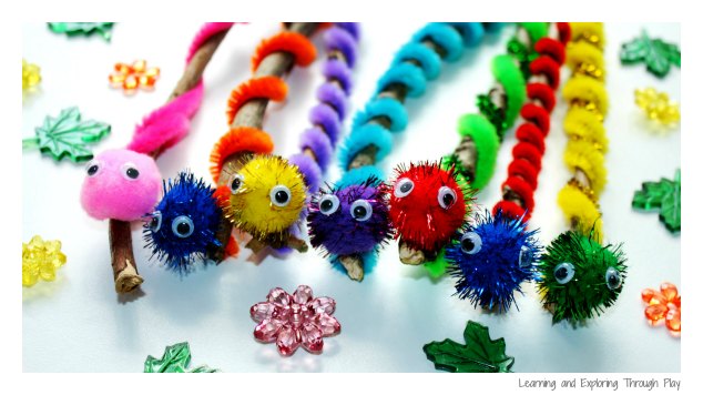 Learning and Exploring Through Play: Fine Motor Caterpillar Craft