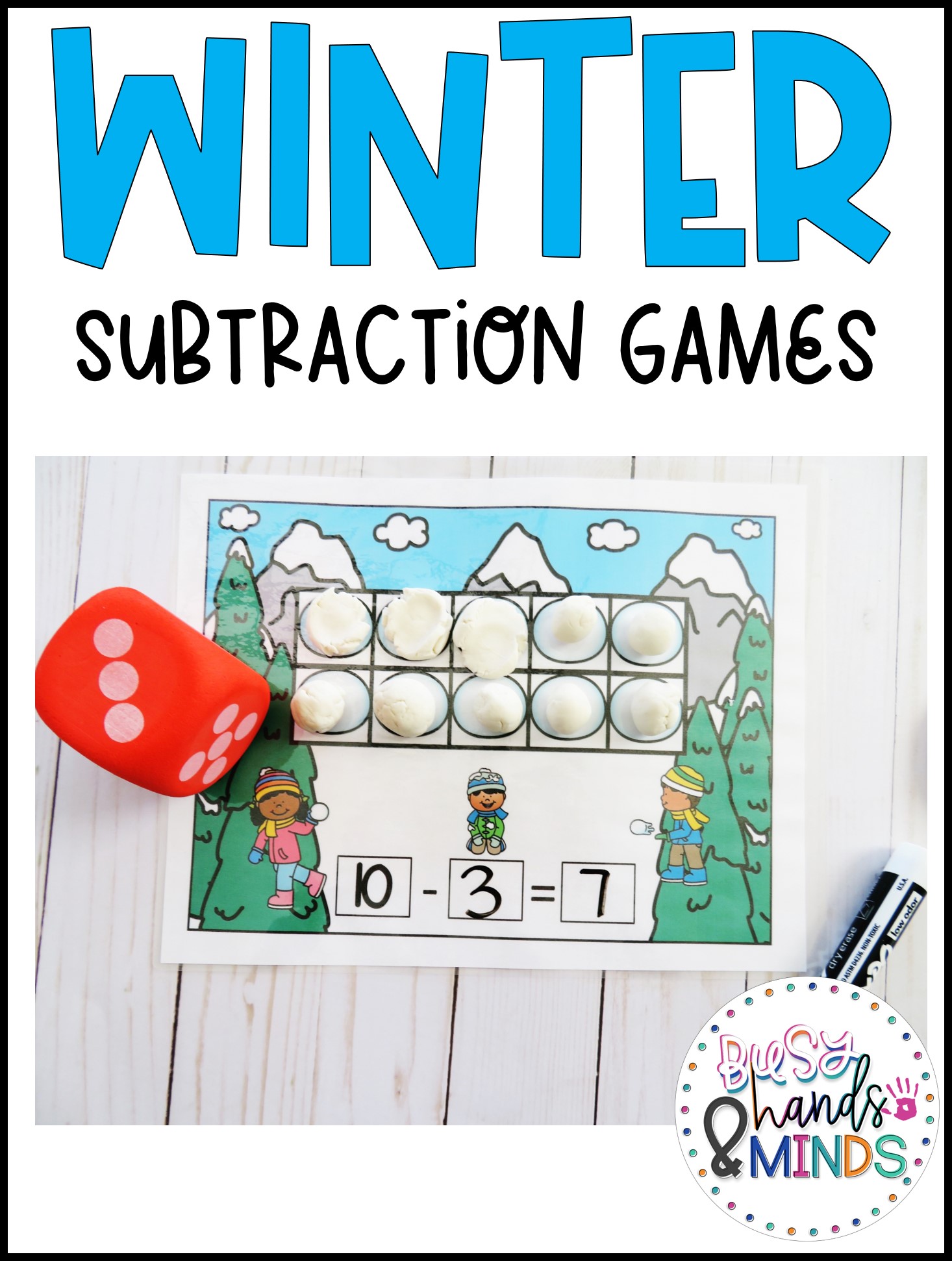 Winter Addition and Subtraction Games | Busy Hands and Minds