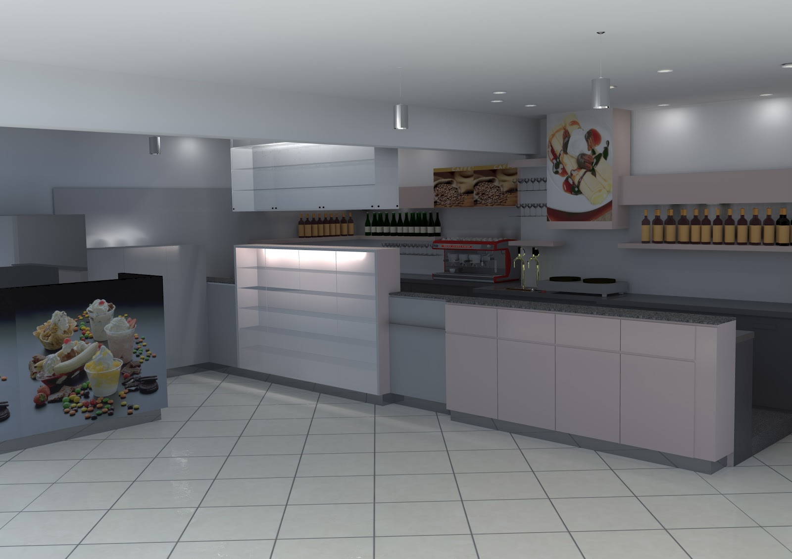 Render Architettonici: INTERNO BAR