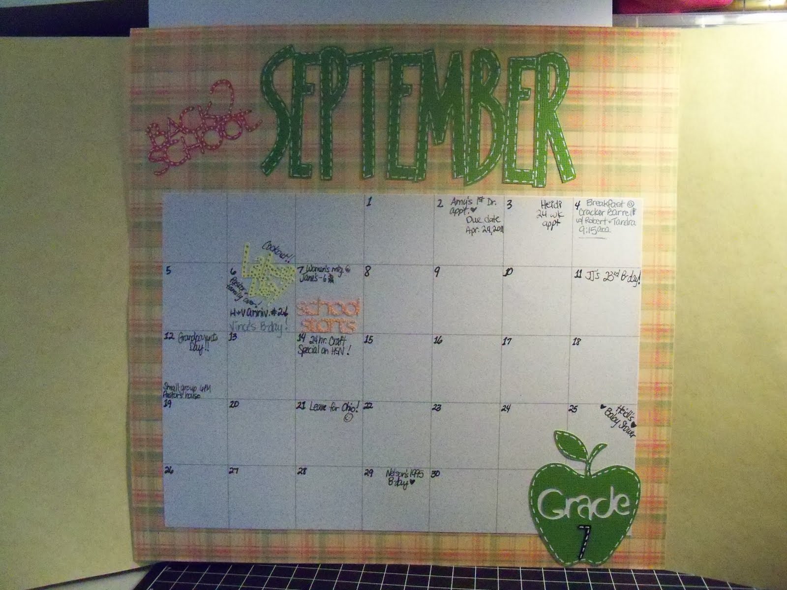 Monthly Scrapbook Calendar Pages