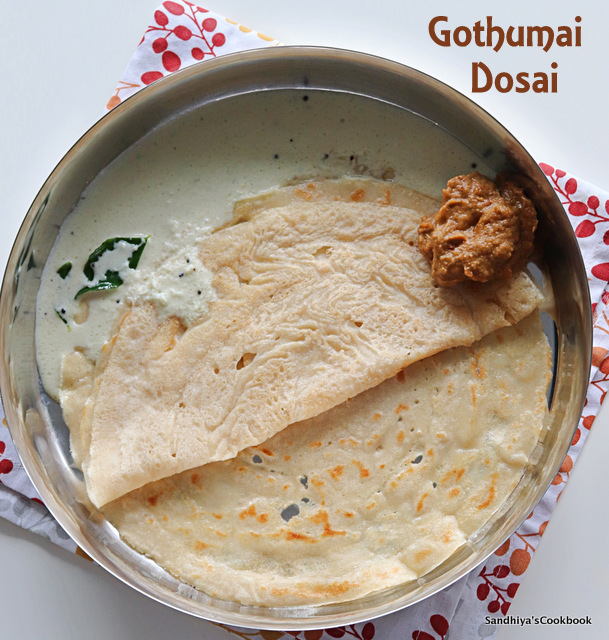 Sandhiya's Cookbook: Wheat Dosa with leftover Dosa Batter | Gothumai Dosai