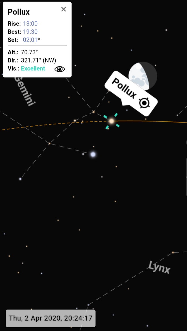 which are these bright stars near moon tonight (2nd April ,2020)