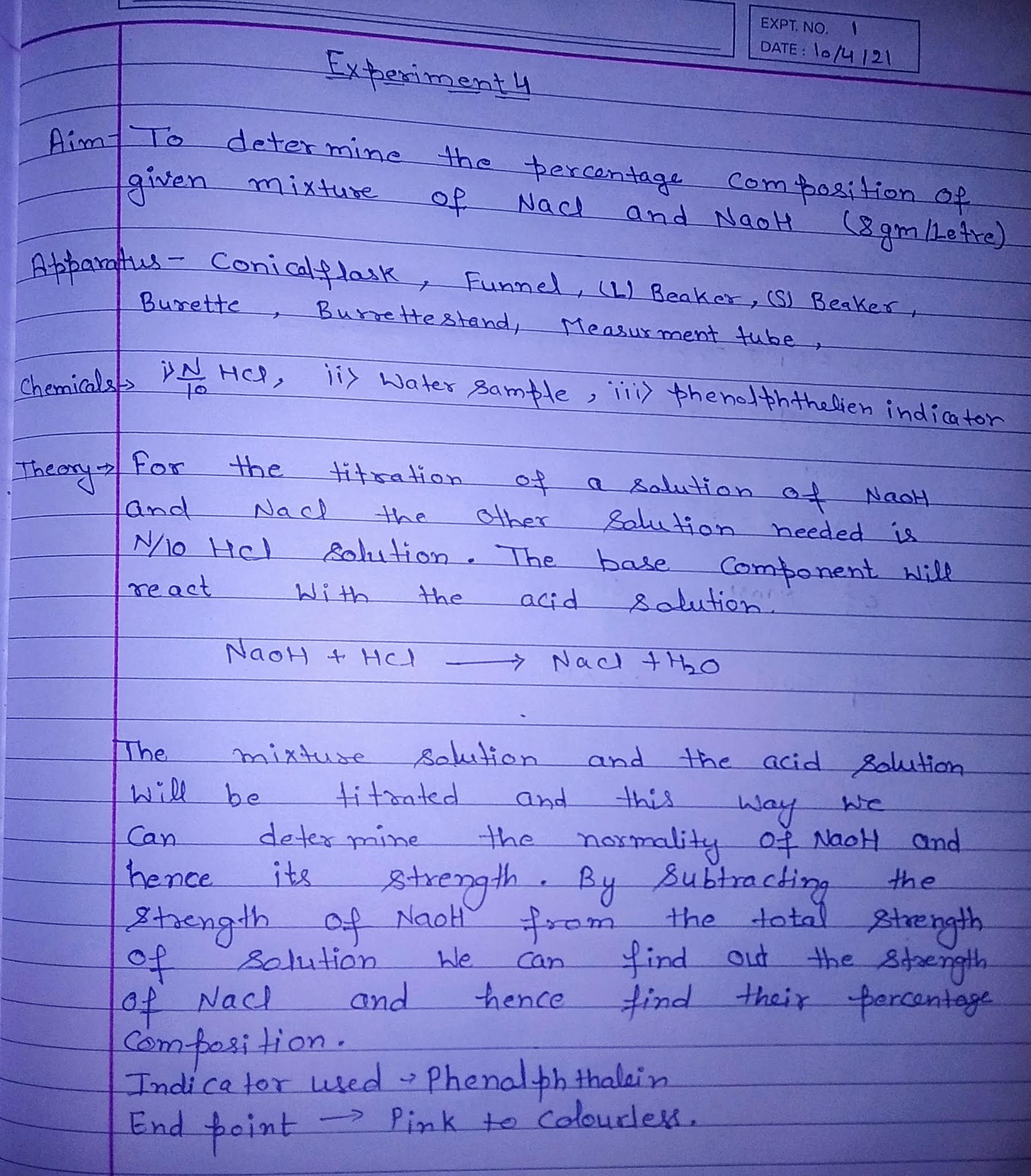 Chemistry Expriment 4 Aim To Determine The Percentage Composition Of Given Mixture Of Nacl And chemistry-expriment-4-aim-to-determine-the-percentage-composition-of-given-mixture-of-nacl-and