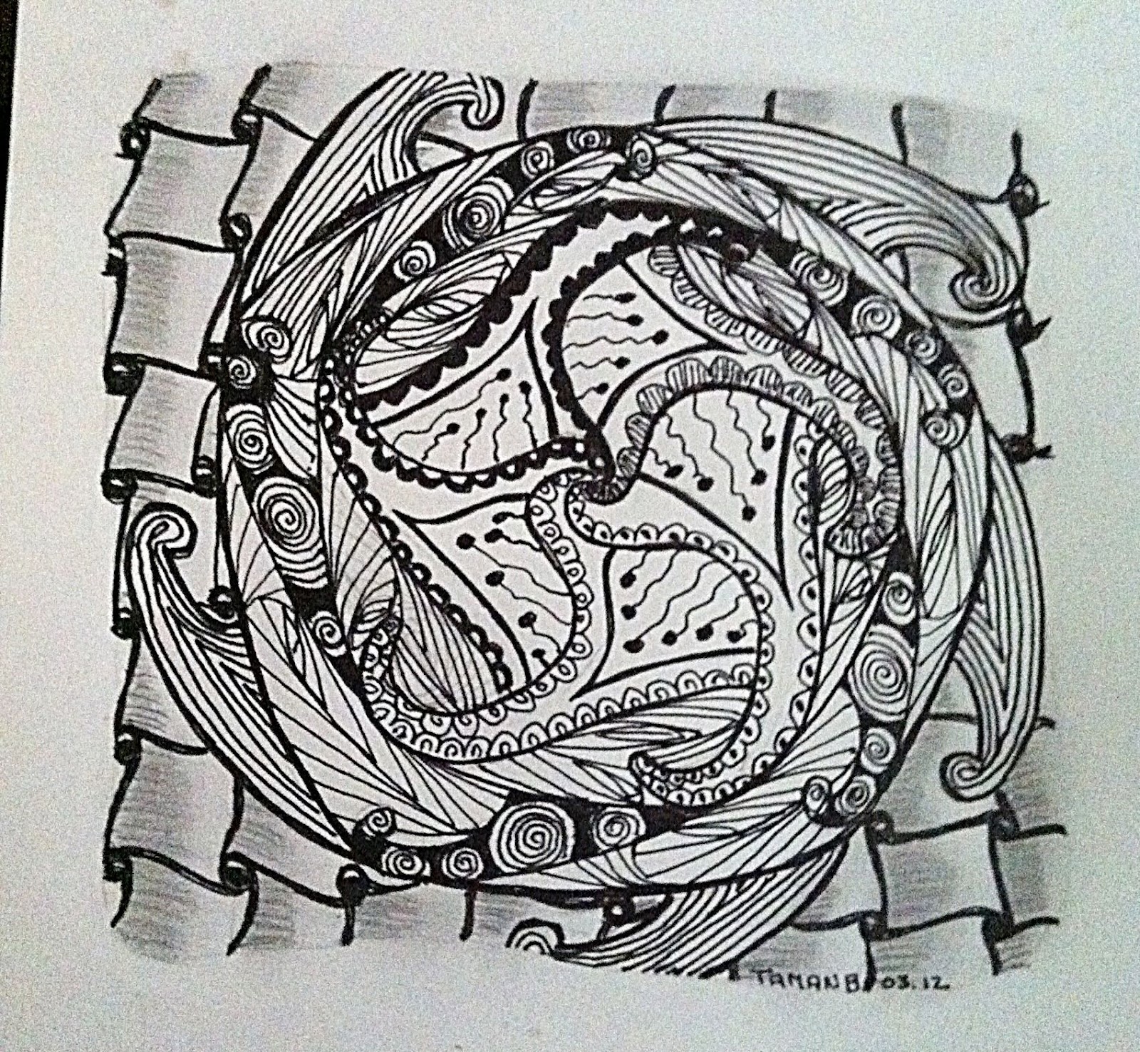 ZENTANGLE® ADICCIÓN: Weekly Challenge #63: New Official Tangle "Fengle"