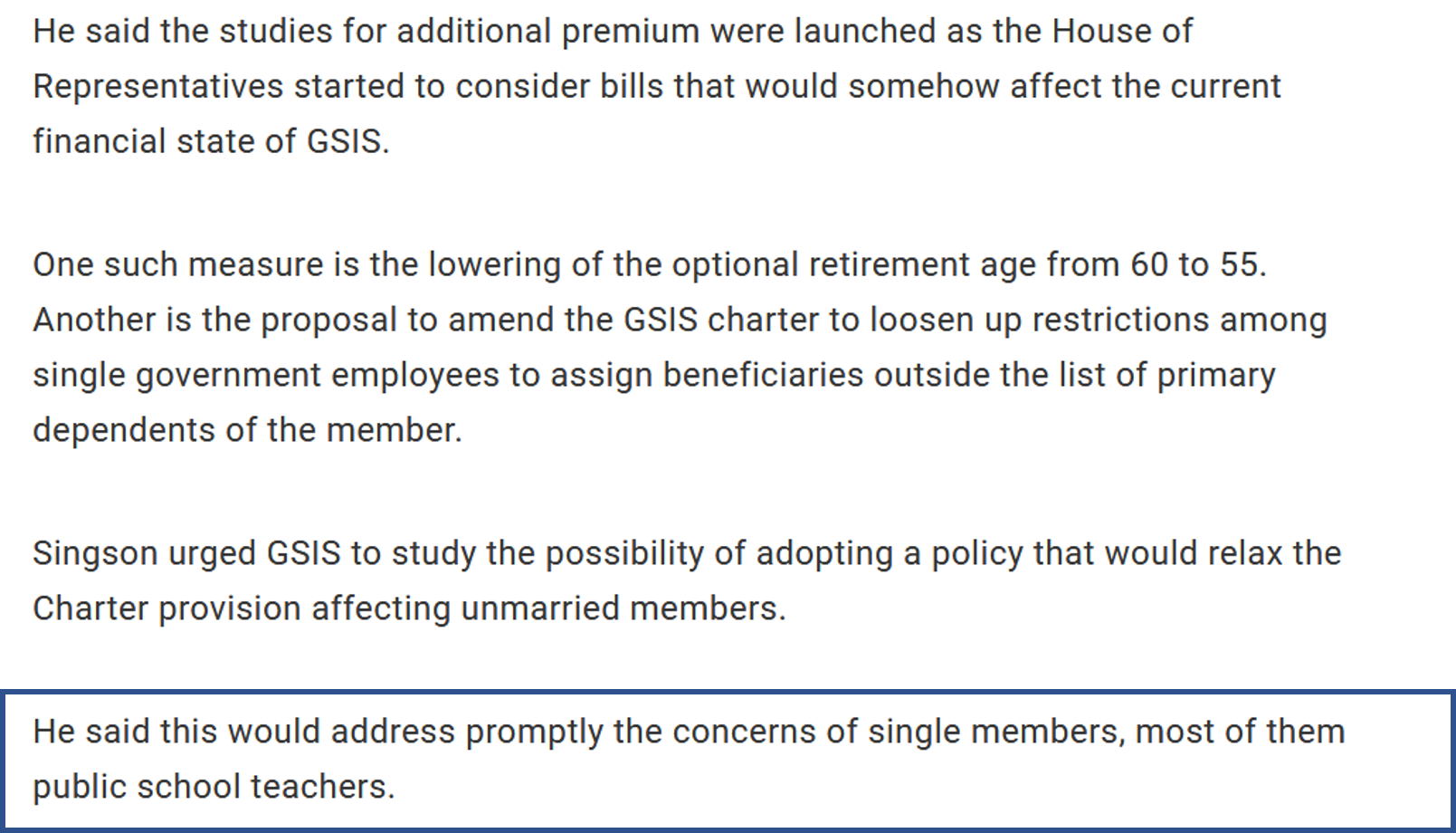 GSIS propose to increase GSIS premium contribution