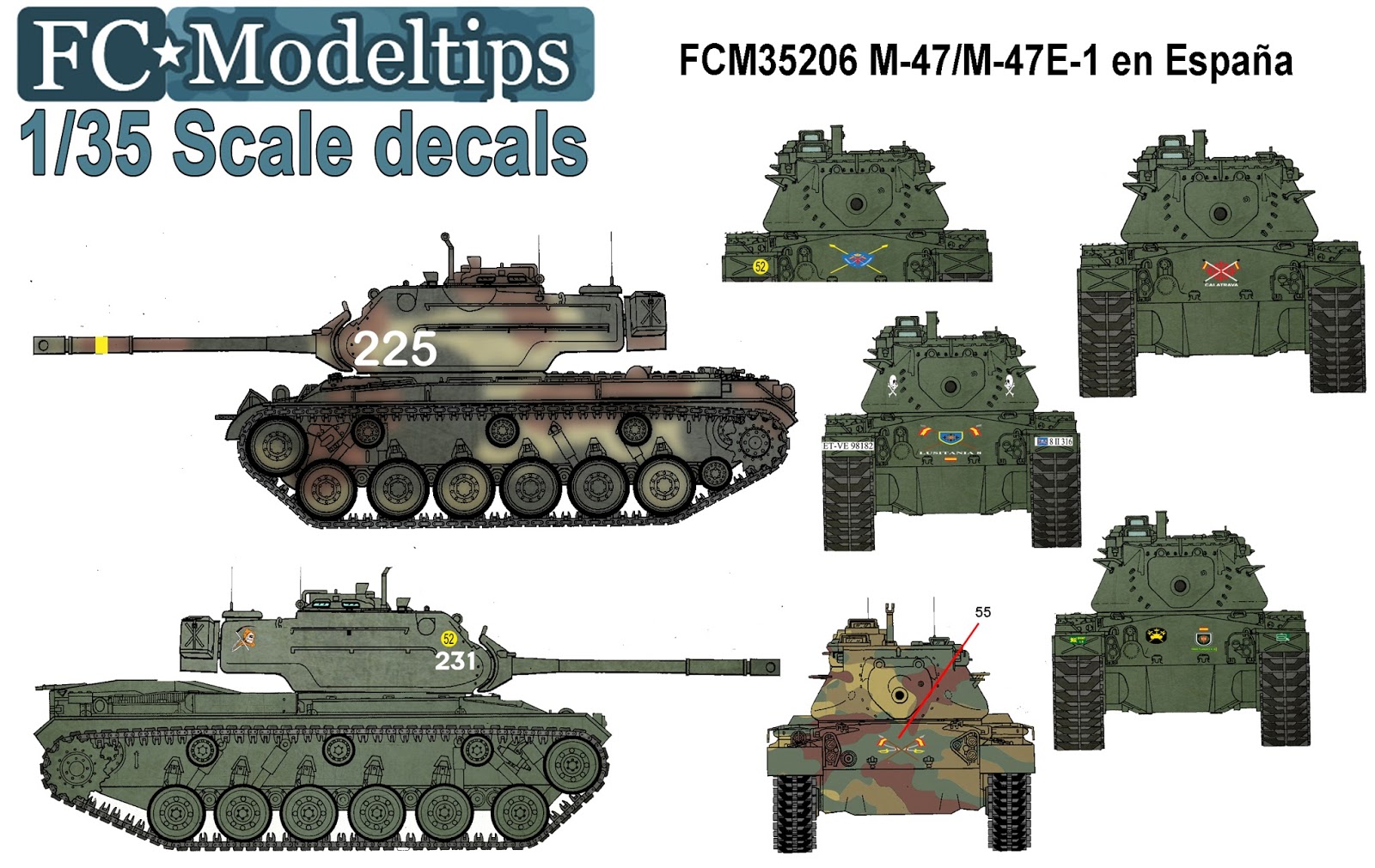 FCModeltips . Federico Collada: M-47, M47E-1 en España