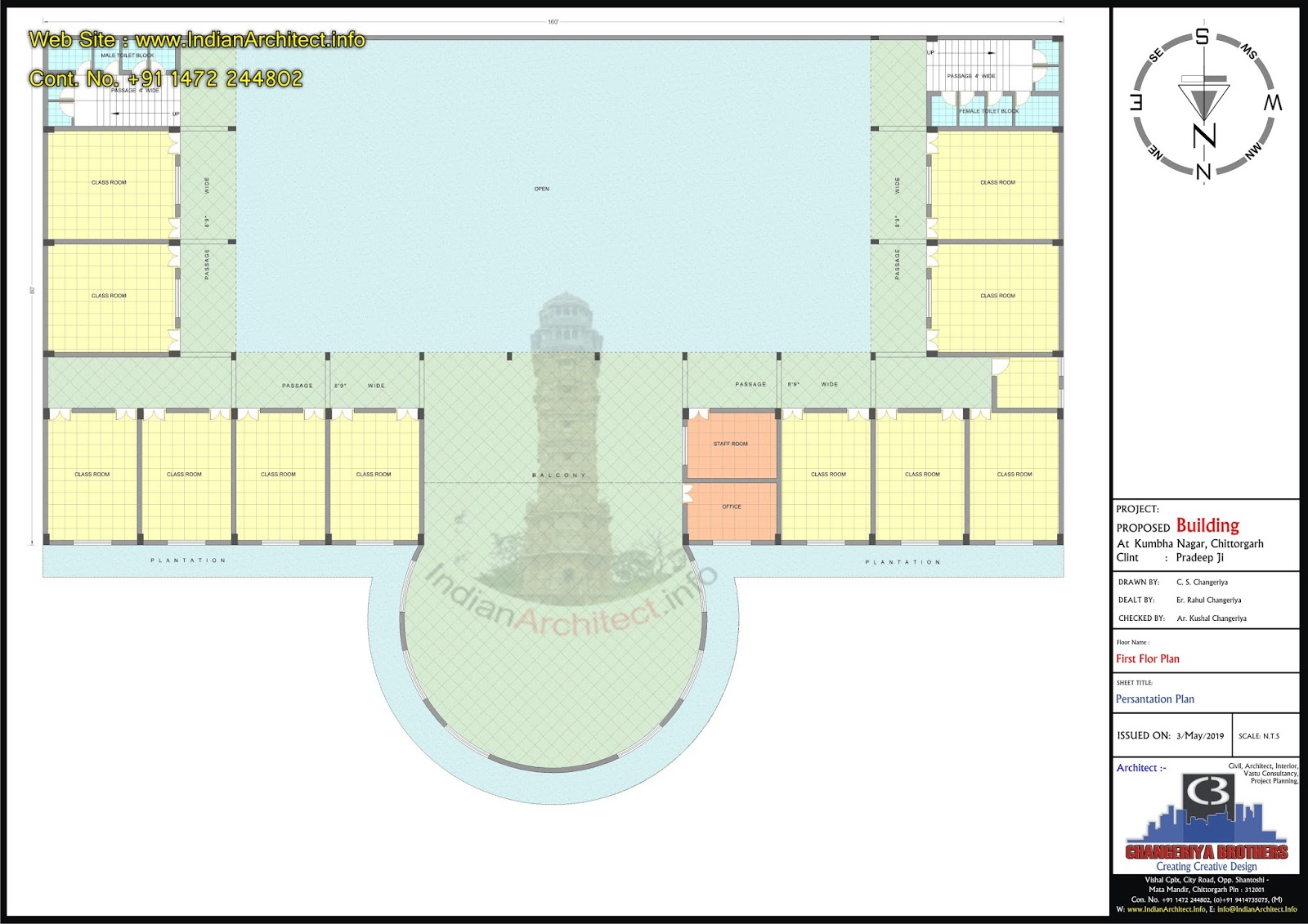 P424- School Project for Mr. Pradeep Ji,@ Chittorgarh, Rajasthan ( With Modern Elevation 12,800 ...