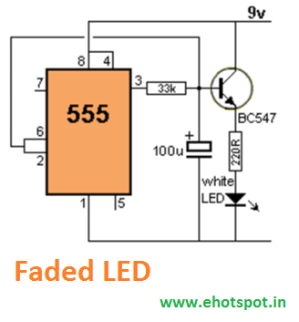 LED Fading/Blinking using 555 IC ~ Electronics Hotspot