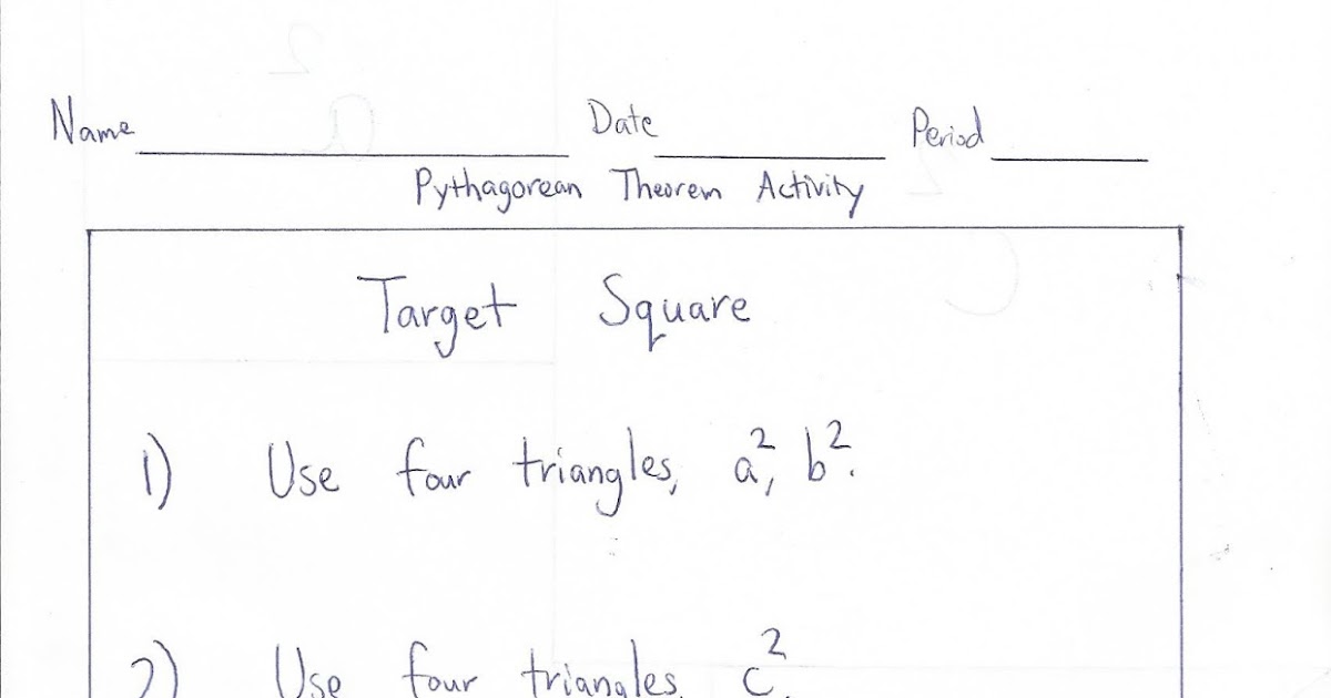 Geometry, Common Core Style: Lesson 8-7: The Pythagorean Theorem (Day 87)
