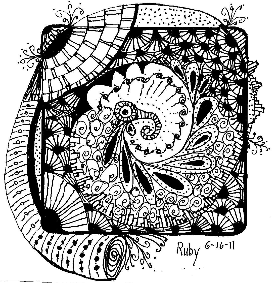 Dragon's Fire: Zentangle Spirals #1