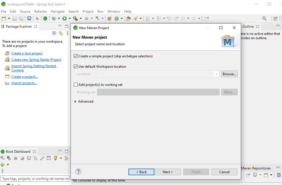 Holocron: STS4 Java version Maven Simple Configuration