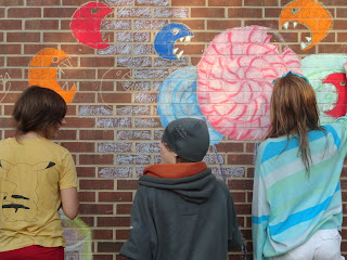 Art of Apex High School: Interactive Chalk Murals : Almost Done