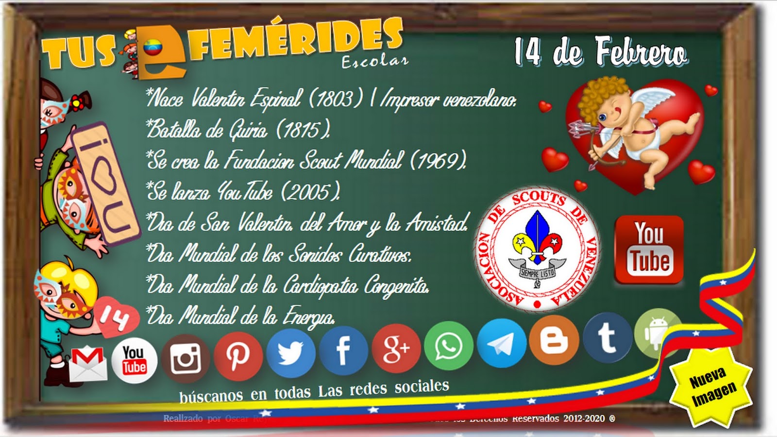 📚 Tus Efemérides Escolar 2012-2023 📅: Tus Efemérides hoy 14 de Febrero