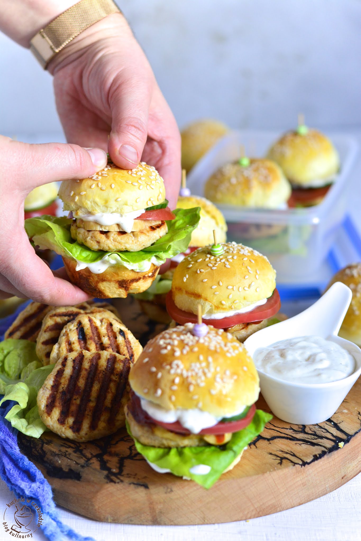 kuchnia w czekoladzie: Mini burgery z mięsem drobiowym