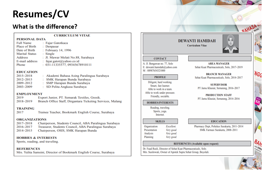 Nurika English Community: Contoh RESUMES/CV