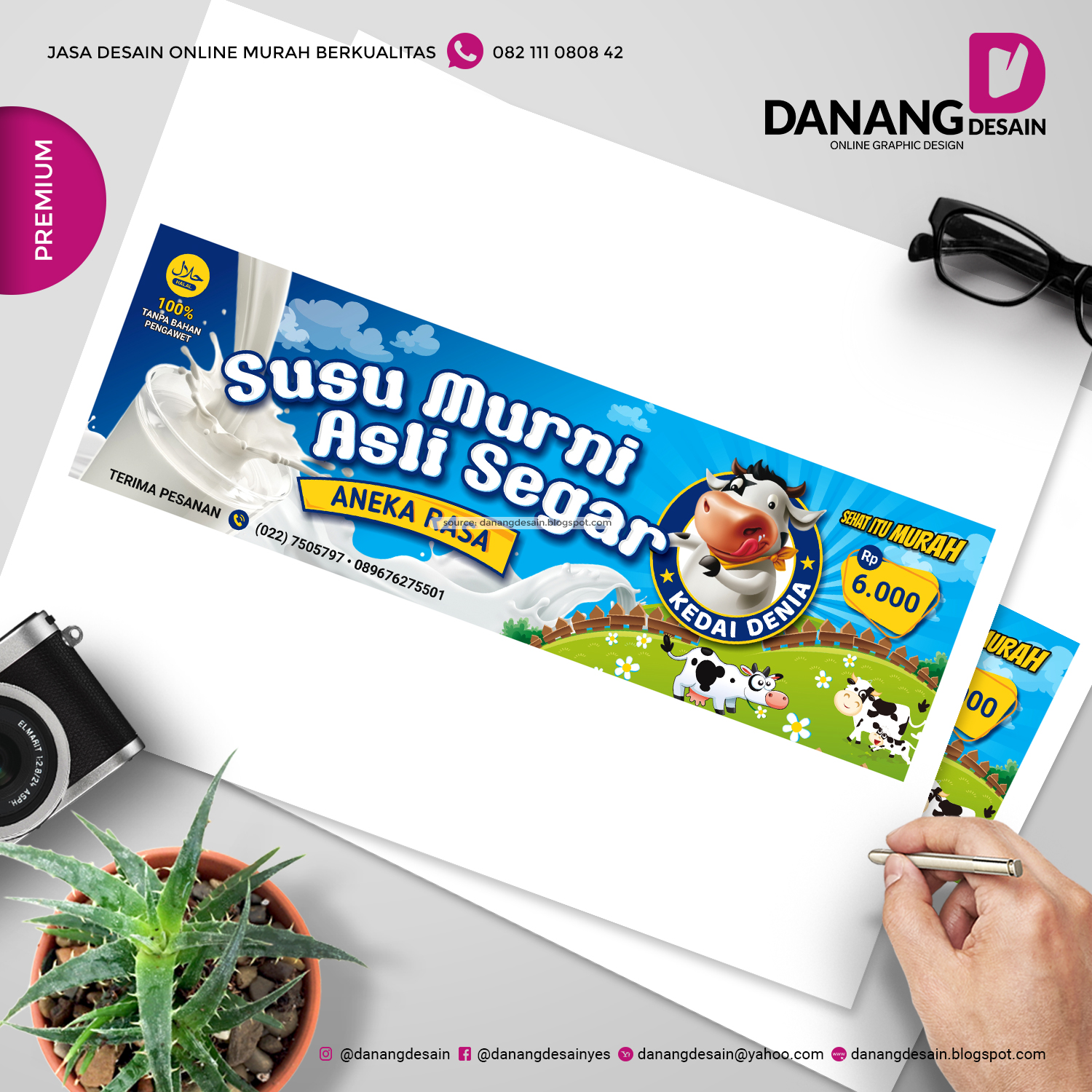 Contoh Desain Banner Susu Murni Segar - Contoh Desain Banner Spanduk