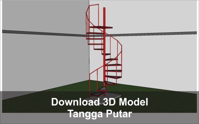 Download 3D Tangga Putar Referensi Desain Arsitektur - Arsimedia