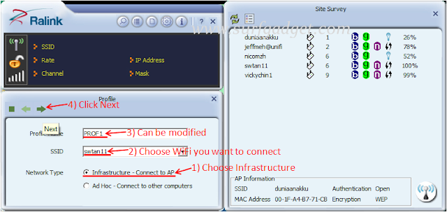 SurfGadGet.com: How to use NEW!!! Ralink Utility to connect WiFi