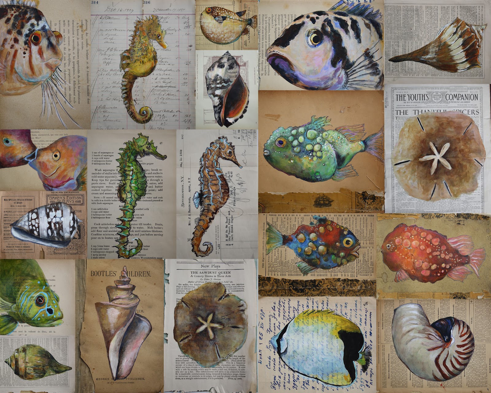 SHELLY BROUGHTON ART: Sea Creatures Galore