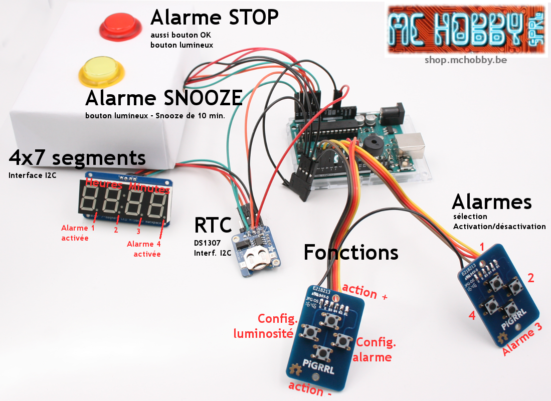Mon reveil 1 - deuxieme prototype d'un réveil Arduino Hackable ...