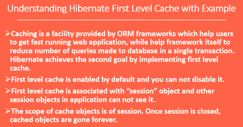 Hibernate First Level Cache with Example
