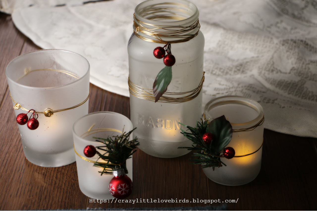 DIY Holiday Glass Candle Display- An Upcycled Craft